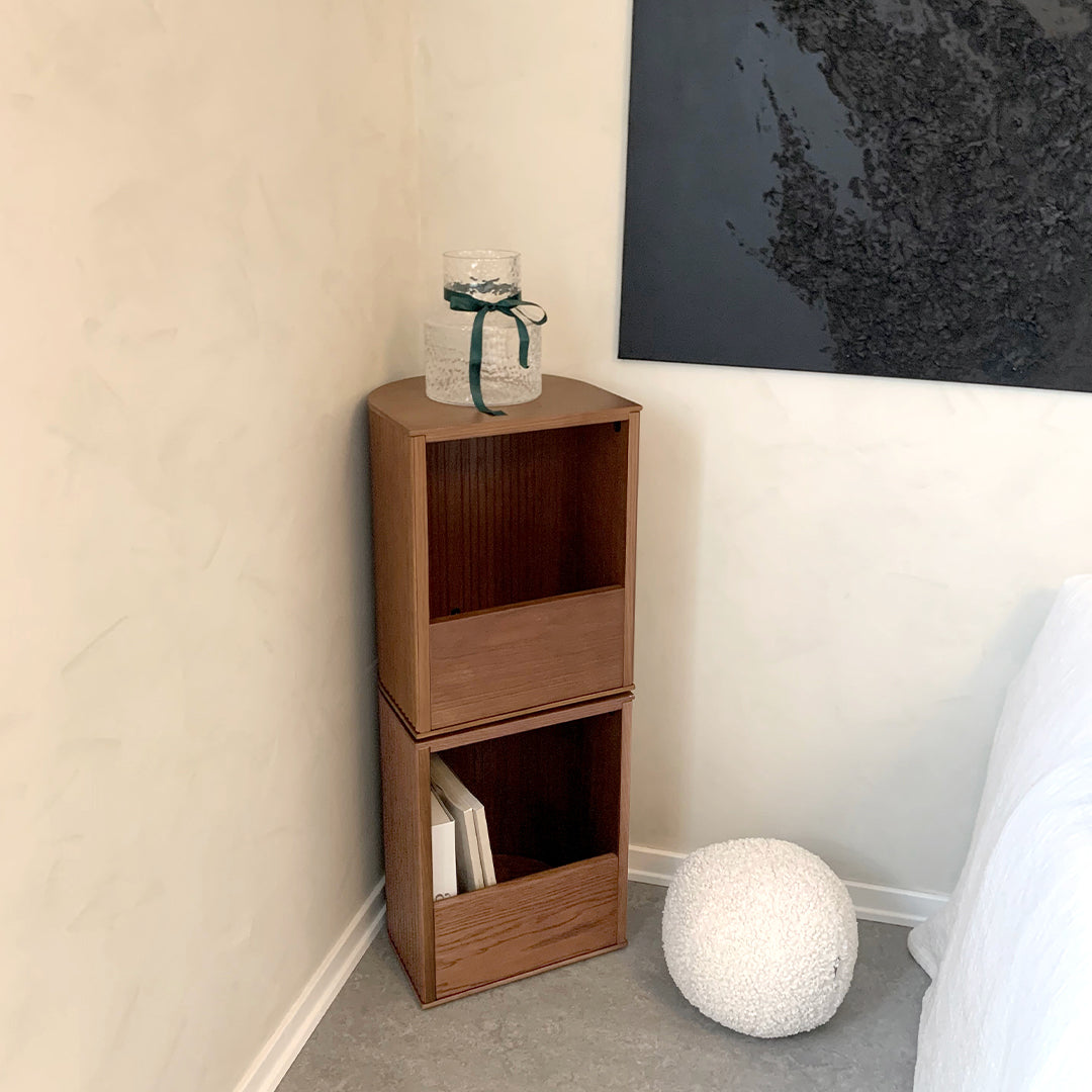 Duna DUO · Side table with Storage · Dark Wood – Woodendot